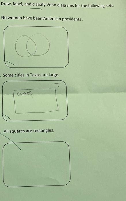 [solved] draw label and classify venn diagrams for the f