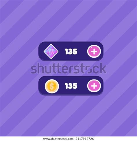 Game Ui Set Life Money Coin Stock Vector Royalty Free 2117912726 Shutterstock