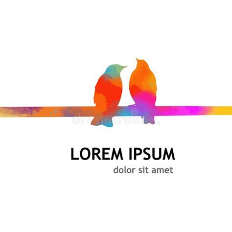 Two Birds In Love Birds On A Swing Vector Illustration Stock Vector