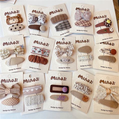 【促銷】早秋奶咖色系格紋刺繡蝴蝶結髮夾韓版兒童劉海夾碎髮bb夾寶寶邊夾 蝦皮購物