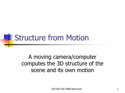 Ppt Structure From Motion Powerpoint Presentation Free Download Id