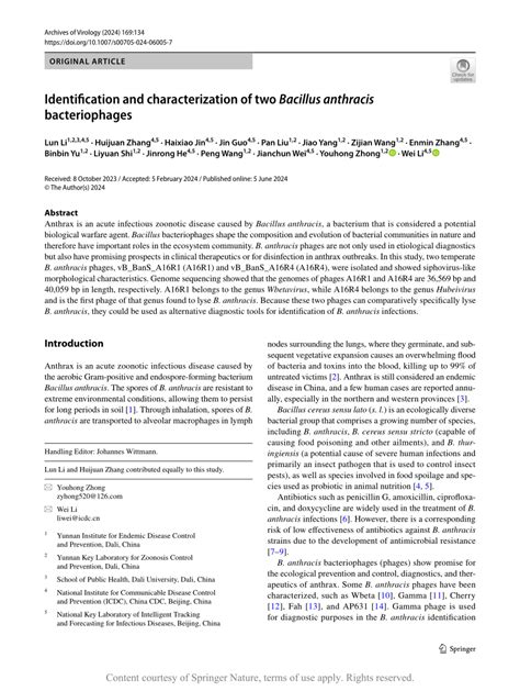 Pdf Identification And Characterization Of Two Bacillus Anthracis
