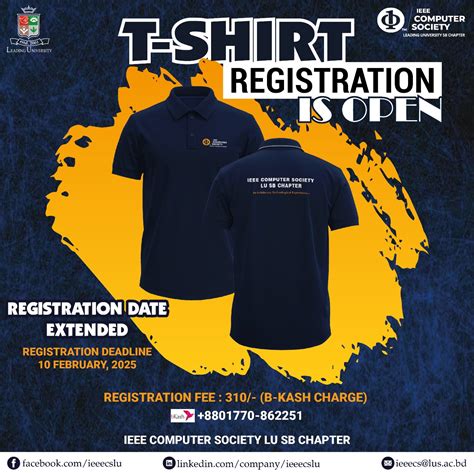IEEE Computer Society LU SB Chapter T-shirt Registration