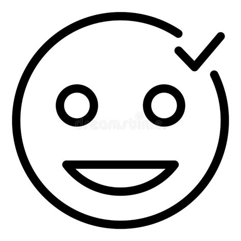 Approved Feedback Icon Outline Vector Satisfaction Level Stock Vector
