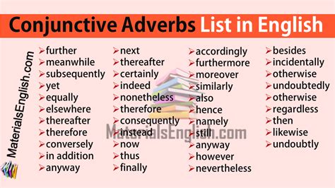 Conjunctive Adverbs List Pdf Angelique Has Murray
