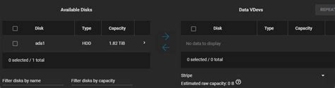 solved a stripe data vdev is highly discouraged and will result in