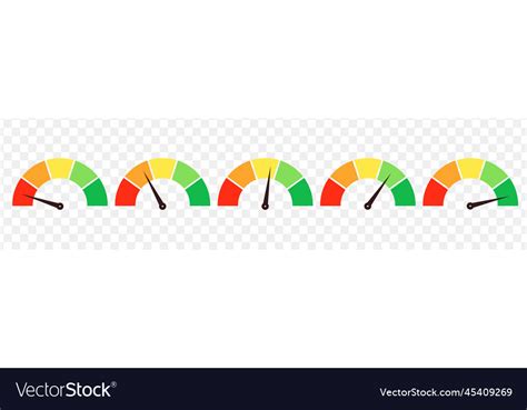 Set Of Different Meter Gauge Element Green Vector Image