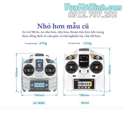 Tay điều Khiển Microzone 6c Mini Rx Mc7rb đồ Chơi Mô Hình Rc