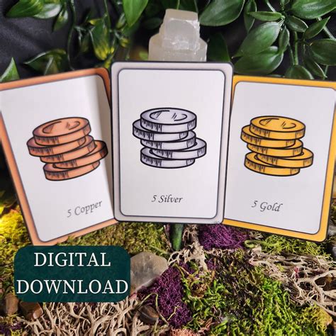 Immersive Currency Dnd 5e Compatible Copper Silver And Gold Coin Cards Item Cards Digital