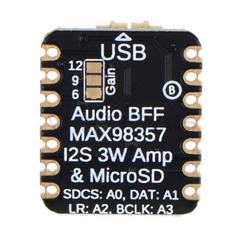 audio bff priedas modulis su 3w i2s garso stiprintuvu skirtas qt py