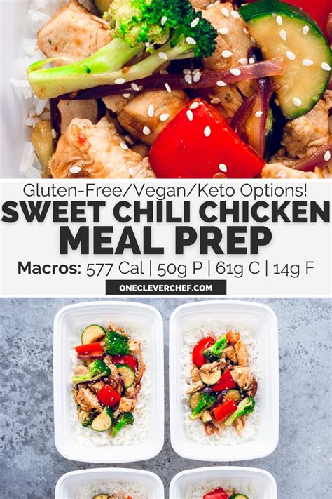 Sweet Chili Chicken Stir Fry Meal Prep One Clever Chef