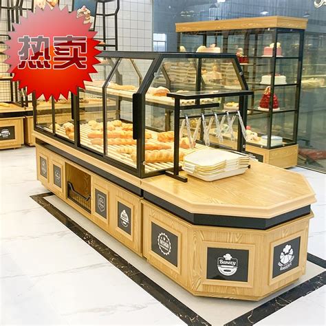 面包店展柜定制厂家 面包展示柜尺寸 烘焙面包展示柜厂家 大山谷图库