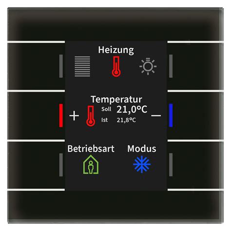Knx Glass Push Button Ii Smart With Temperature Sensor Black 2ctrl