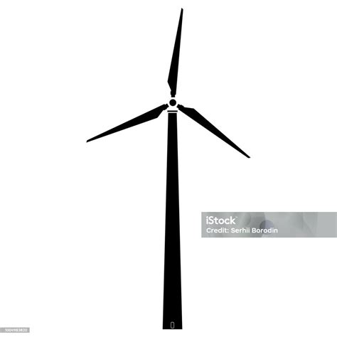 Éolienne De Licône De Couleur Noire Vecteurs Libres De Droits Et Plus D