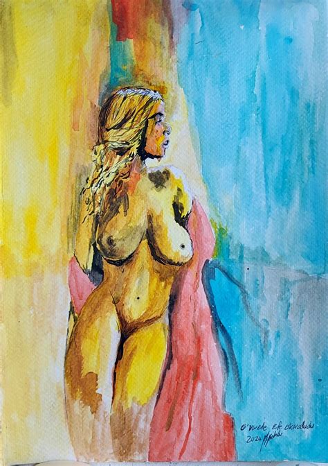 Cautivante Pintura A La Acuarela Desnuda 003 Pintura De Efe Okorodudu