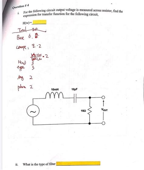 Solved I For The Following Circuit Output Voltage Is