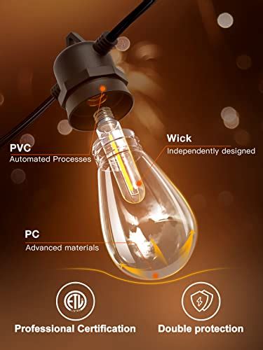 Addlon 50ft Led Outdoor String Lights With Edison Shatterproof Bulbs