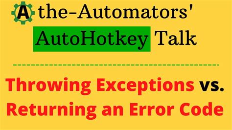 why throw exceptions instead of returning an error youtube