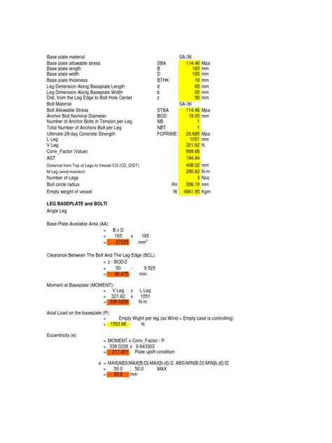 Base Plate Calculation Pdf