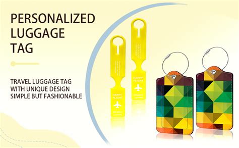 4 Pack Luggage Tag Set 2 Durable Geometric Luggage Tags2 Plane Shape
