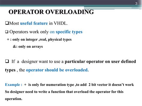 Operating Overloading In Vhdl Ppt