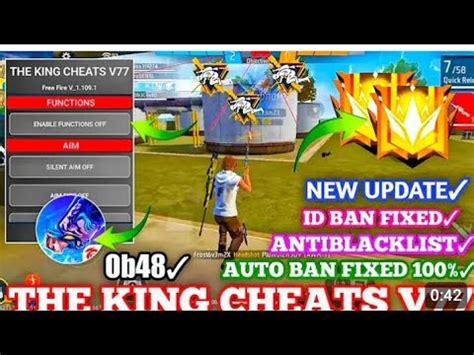 THE KING CHEATS V76 OB48 NEW UPDATE FF MOD MENU | ANTIBAN HACK THE KING ...