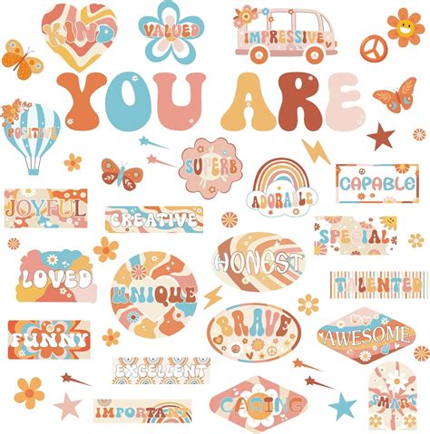Boho Bulletin Board Decorationsgroovy Affirmation Station
