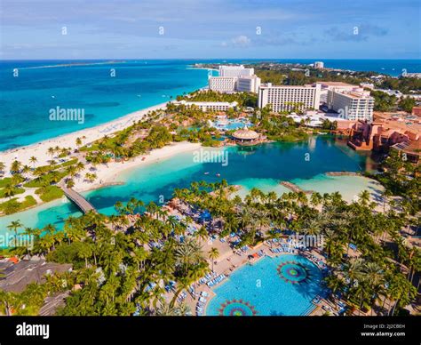 Paradise Beach And Paradise Lagoon Aerial View At Atlantis Hotel On