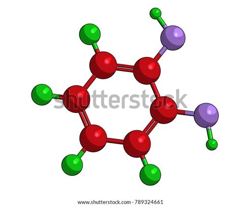 Molecular Structure Catechol Pyrocatechol 3d Rendering Stock