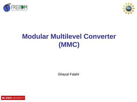 PDF Modular Multilevel Converter MMC Quick Tutorial