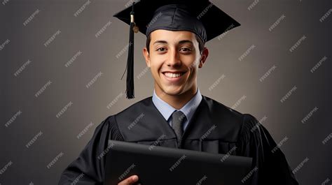 Premium Ai Image Happy Smiling Graduating Student Guy In An Academic