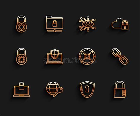 Set Line Laptop And Lock Globe Key Safe Combination Wheel Shield With Keyhole Protected