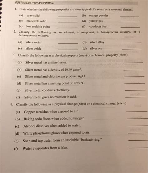 solved postlaboratory assignment 1 state whether the