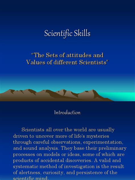 Scientific Skills Pdf Scientist Experiment