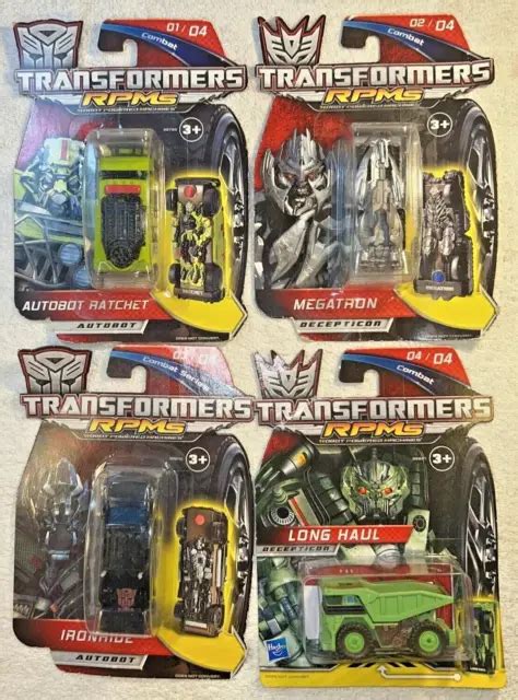 Hasbro Transformers Rpms Autobot Ratchet Megatron Ironhide Long Haul On Cards Picclick Uk