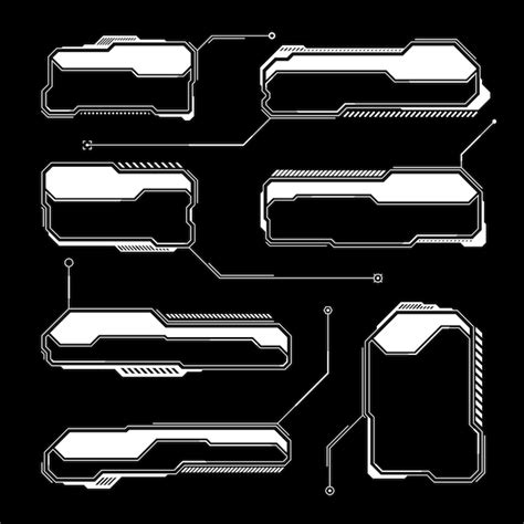 premium vector white futuristic hud ui elements scifi user interface text boxes callouts