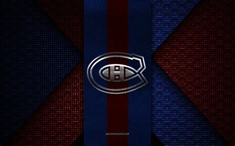 다운로드 몬트리올 캐나디언스 Nhl 파란색 빨간색 니트 질감 몬트리올 캐나디언 로고 캐나다 하키 클럽 몬트리올 캐나디언