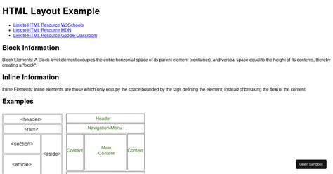 Html Layout Codesandbox