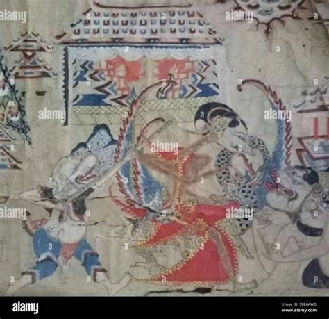 This 18th Century Wayang Beber Scroll From Wonosari Depicting Scenes