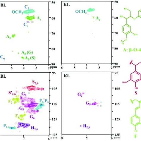 Side Chain And Aromatic Regions In 2d Hsqc Nmr Of Various Lignin