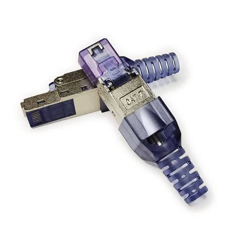 Buy Cat7 Ethernet Rj45 Connectors Tool Free Shielded Punch Down End Of