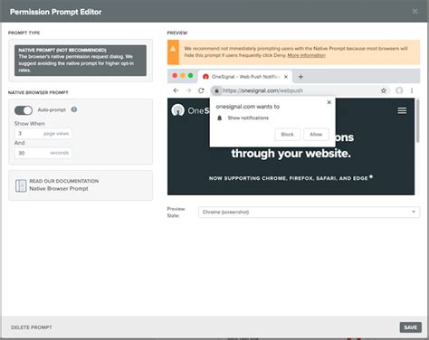 Native Browser Prompt