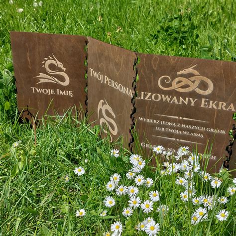 Wszystkie Panele Grawerowane Personalizowany Drewniany Ekran Mistrza Gry