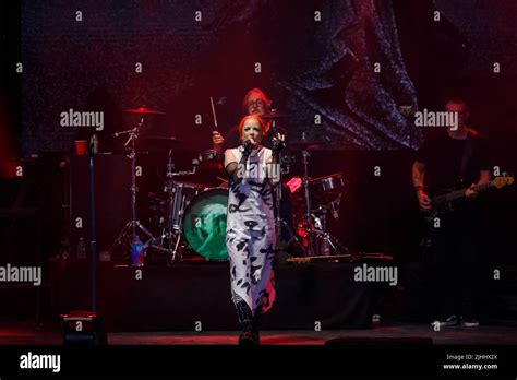Shirley Manson Lead Singer Of Alternative Band Garbage Wearing A Wrap