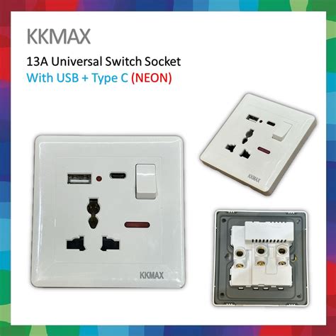 DLX KKMAX A Universal Switch Socket USB Port Type C Fast Charging USB Multi Socket Switch