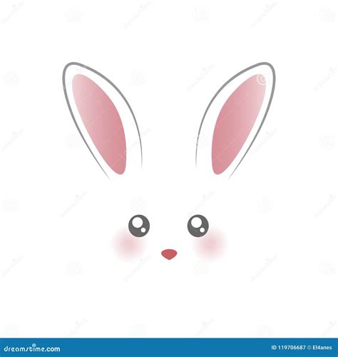 Cute Rabbit Face Stock Vector Illustration Of Poster 119706687
