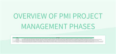Understanding The Phases Of Project Management Excel Template And