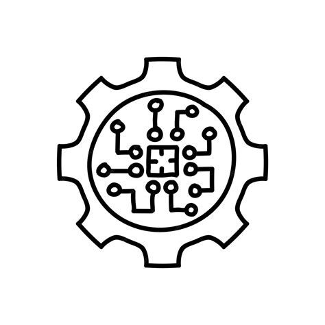 Premium Vector Ai Industrial Icon Artificial Intelligence Hand Drawn Vector Illustration