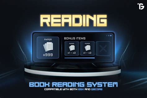 Tg 🔵 Tg Reading ระบบอ่านหนังสือสำหรับเซิร์ฟเวอร์ Fivem ยกระดับเซิร์ฟเวอร์ของคุณด้วยระบบอ่าน