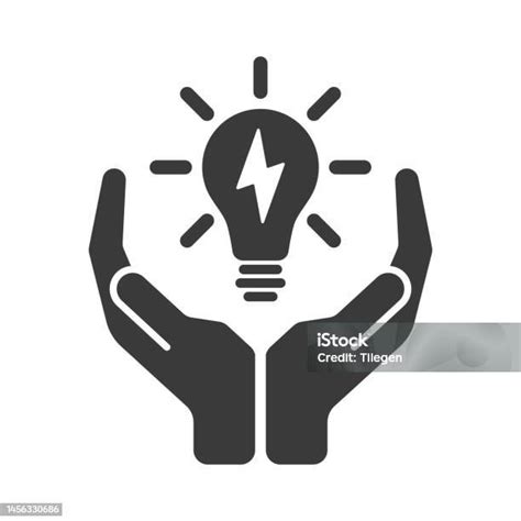 흰색 배경에 격리된 전기 글리프 아이콘을 절약합니다 벡터 그림입니다 Led 조명에 대한 스톡 벡터 아트 및 기타 이미지 Led 조명 건축물 공장 산업 건물 Istock